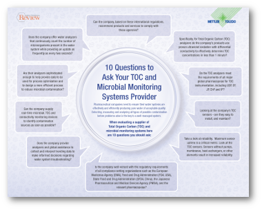 10 Questions to Ask Your TOC and Microbial Monitoring Systems Provider ...